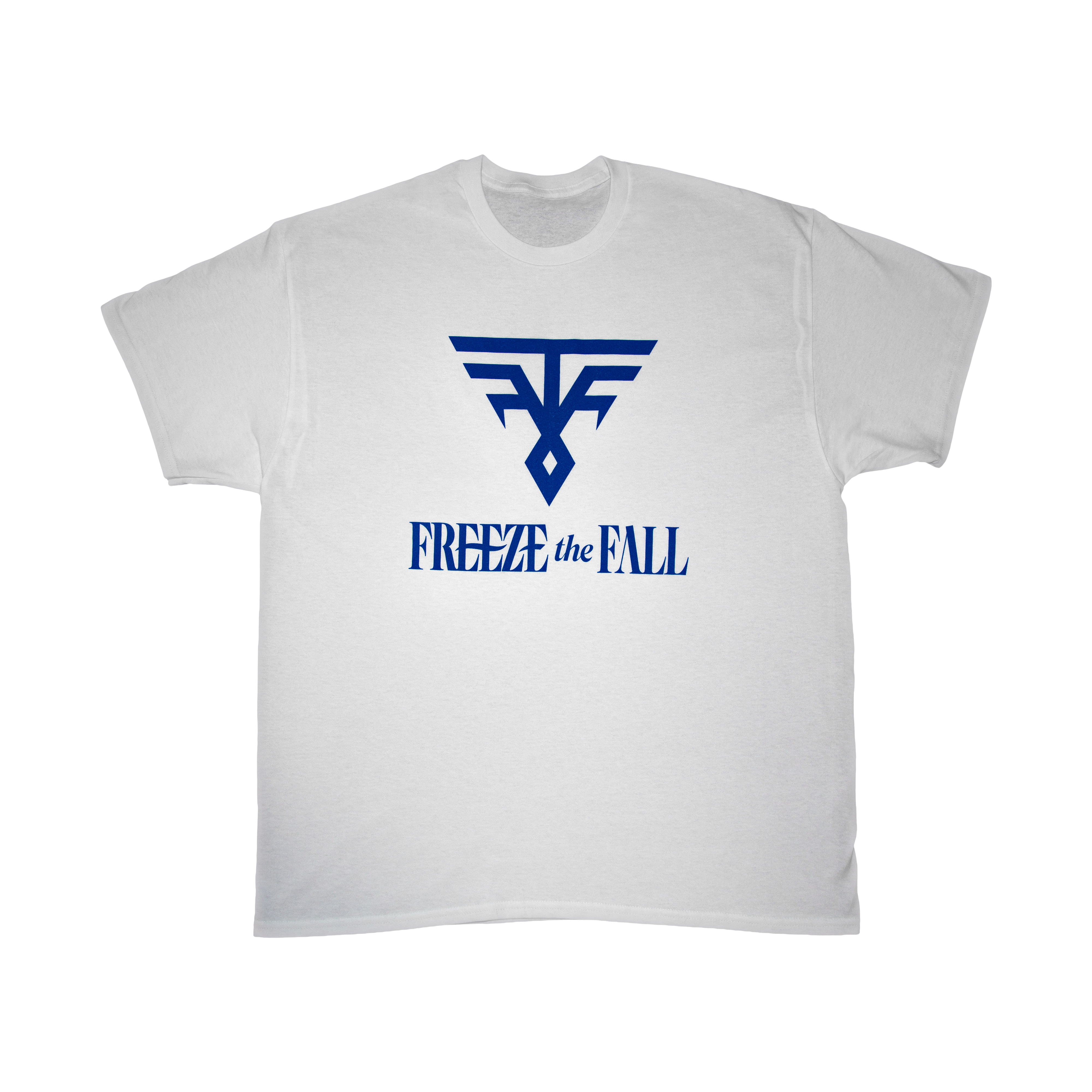 White T-Shirt - Dark Blue Logo – Freeze The Fall Band